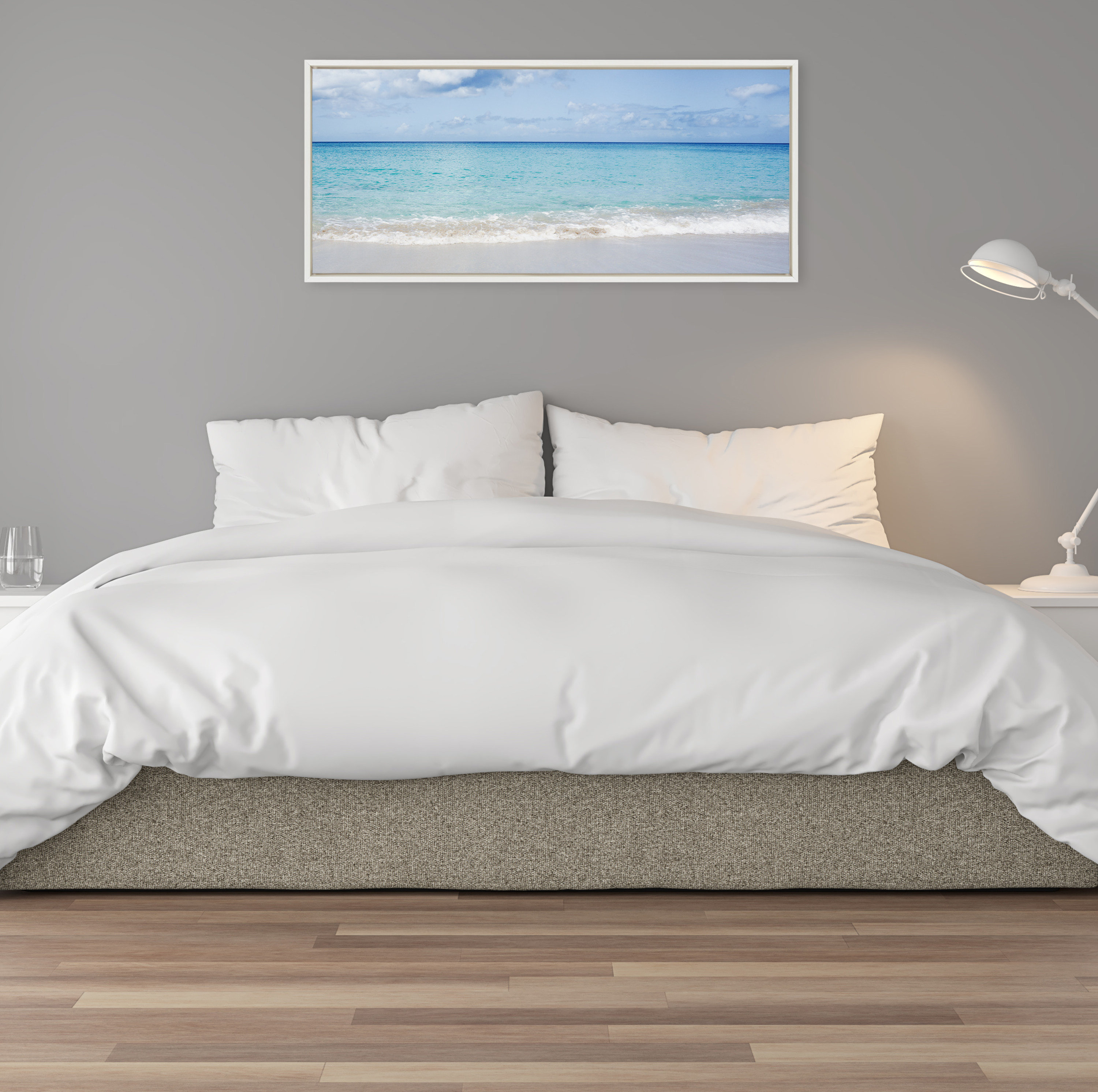 Beachcrest Home™ Shalyce Soft Wide Ocean Beach Landscape Framed On Canvas by Vidal Hernandez ...